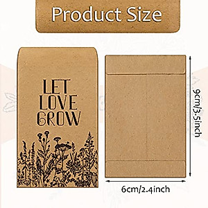 150 Pieces Wedding Favors Seed Packets Let Love Grow Seed Packets Self Adhesive Let Love Grow Envelopes Retro Christmas Valentine Wedding Favors for Guests, 3 Styles (Retro Pattern)