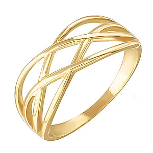 Modern Contemporary Rings 14k Yellow Gold Woven Celtic Knot Band Style Ring - Size 9-1/4