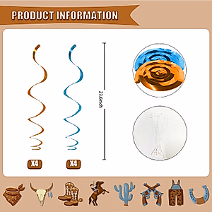 NO-DIY Cowboy Birthday Decorations, Cowboy First Rodeo Birthday Party Decorations Boy, My First Rodeo Birthday Party Supplies Boy Includes 2 Banner 1 Cake Topper 8 Hanging Swirls for Baby Shower