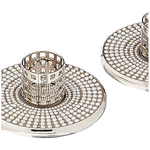 Hortense B. Hewitt Vintage Pearl Wedding Accessories Unity Candle Holders, Set of 3