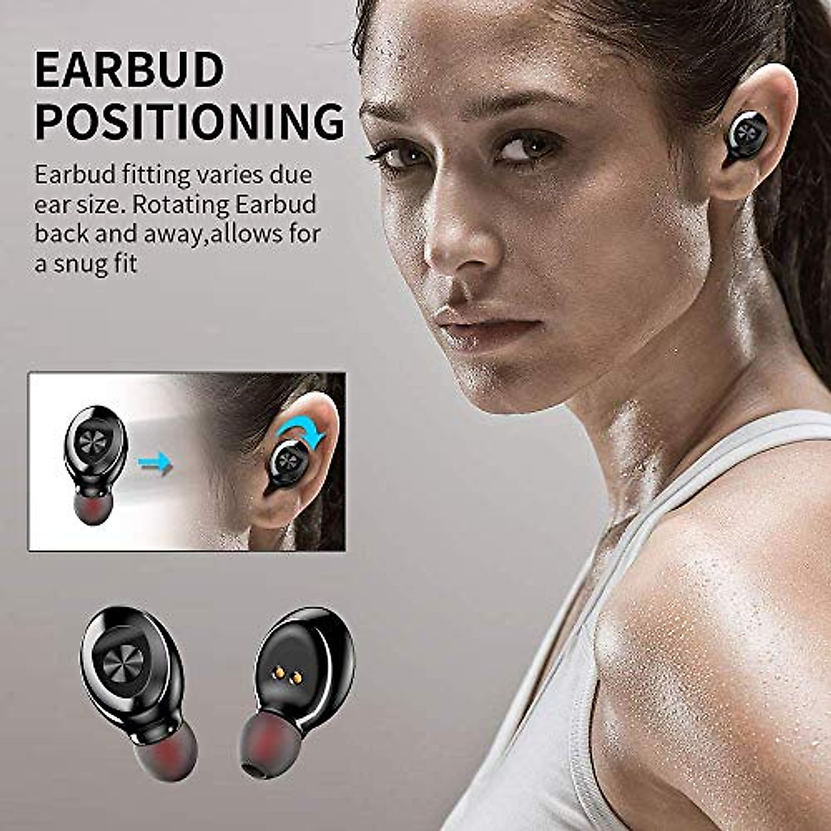 Bluetooth 5.0 Wireless Earbuds,Deep Bass Sound 15H Playtime IPX5 Waterproof Earphones Call Clear with Microphone in-Ear Stereo Headphones Comfortable for iPhone, Android 29