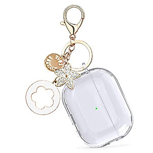 VISOOM Clear Case for Airpods Pro 2nd Generation - Airpods Pro 2 Cases Cover with Lanyard Women Soft TPU iPod Pro 2 Earbuds Wireless Charging Case Girl Bling Keychain for Apple Airpod Gen Pro 2