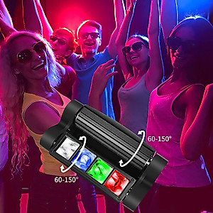 Seven Stars Moving Head DJ Light, 8 Beams Spider LED Stage Light, Master-Slave/DMX/Sound/Auto Control Modes, RGBW 4 in 1 Spotlighting for Wedding, Karaoke, Disco, Light Show and Events(1 Packs)