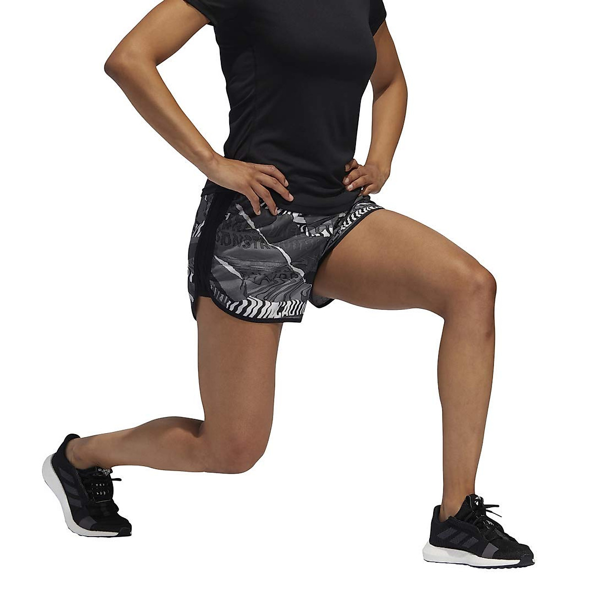 adidas Women's M20 Short City Clash Black/Gray/Gray Large 3"