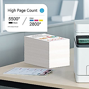 VersaLink C500/C505 Standard Capacity Toner Bundle- Utye C500 Color Set Toner Cartridge Replacement for Xerox C500 C505 C500N C500DN C505N C505DN Printer(4 Pack, Black/Cyan/Magenta/Yellow)