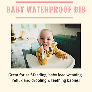 Zeltababy 10 Pack Waterproof Dribble Bib Snap Button Soft Absorbent Fabric for Drooling, Teething (Blue, Pink, Yellow)