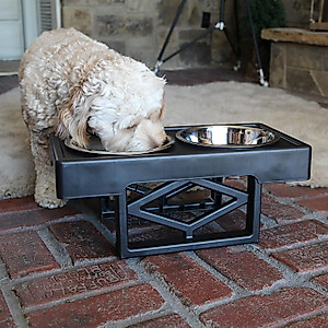 Hyper Pet Elevated Dog Bowls Large Breed, Adjustable Raised Dog Bowls Large Sized Dog Food and Water Feeder - Stainless Steel Dog Bowls