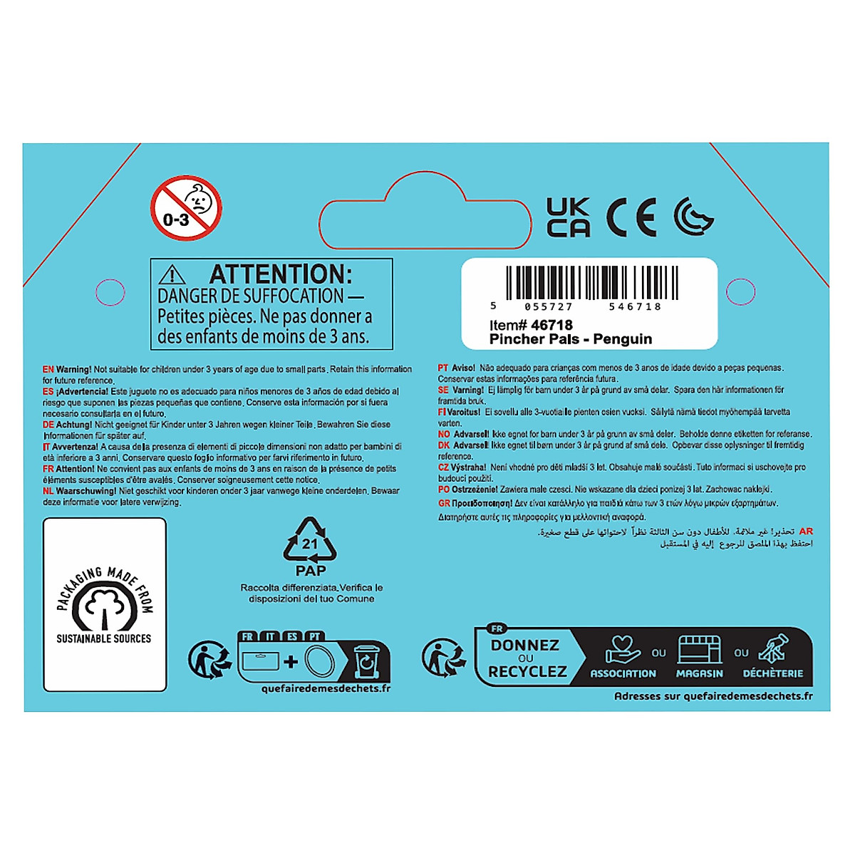 Pincher Pals - Penguin from Deluxebase. Jumbo Sized Hand Grabber Reacher Tool for Kids. Fun claw toys that make fantastic bird gifts!