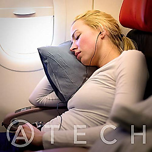 ATECH Ultra Flexible Silicon Sleeping Earbuds with Microphone Earplugs for Sleeping, Insomnia, Snoring, Air Travel, Relaxation, ASMR (Type 1 (S/M), White)