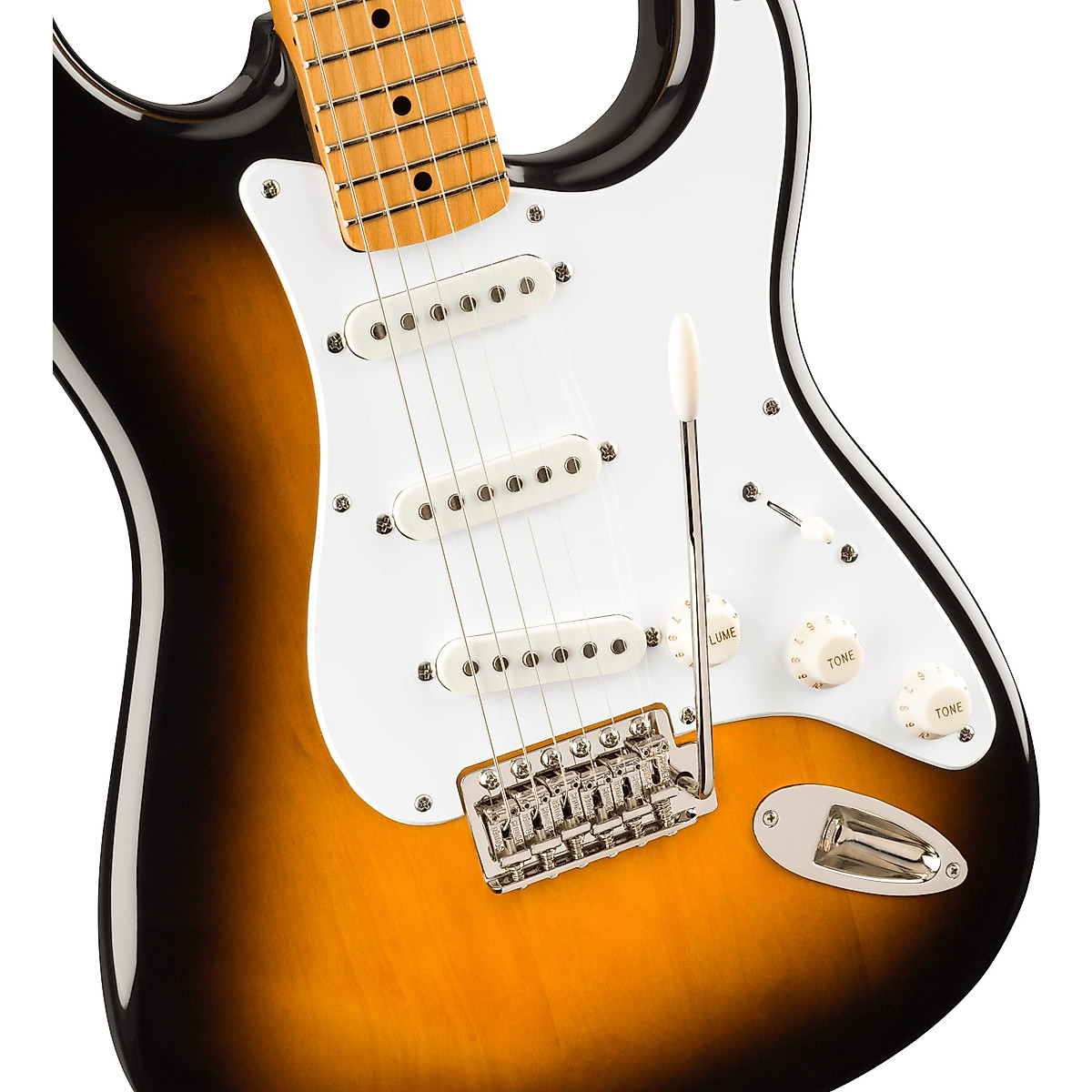 Squier Classic Vibe 50s Stratocaster Electric Guitar, with 2-Year Warranty, 2-Color Sunburst, Maple Fingerboard