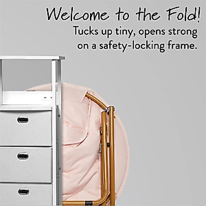 Heritage Kids Faux Fur Kids Saucer Chair, Blush with Gold Base