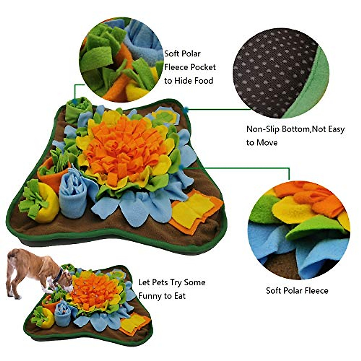 Alibuy Dogs Snuffle Mat Pet Feeding Mats Puppy Sniffing Pad,Cat Doggies Interactive Puzzle Toys for Multiple Breeds Encourages Natural Foraging Skills,Training and Stress Release (Orange)