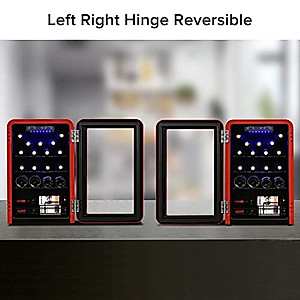 24 Bottle Wine Cooler Cabinet Beverage Fridge Small Wine Cellar Soda Beer Counter Top Bar Fast Cooling Low Noise Frost Free Wine Fridge with Professional Compressor for Small Kitchen, Apartment, RV