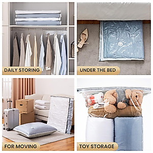 TAILI 6 Pack Vacuum Storage Bags for Comforter and Blankets, Jumbo Vacuum Seal Bags for Bedding 40x31 Inch, Space Saver Bags for Clothes, Pillows, Saving More Closet Space