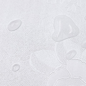 SimpleLife4U White Rose Flower Furniture Paper Adhesive Shelf Liner DIY Storage Chest Drawers 17.8 Inch by 9.8 Feet