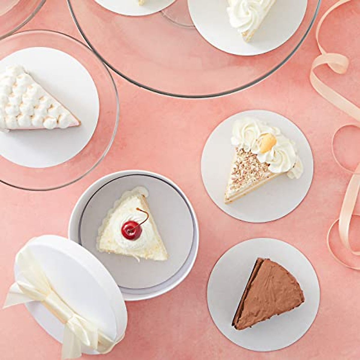 12-Pack Round 6 Inch Cake Boards, Disposable Cake Platter Board Base Tray, Cardboard Circles for Cake Plate Accessories, Cake Decorating Supplies for Desserts and Bakery (White)