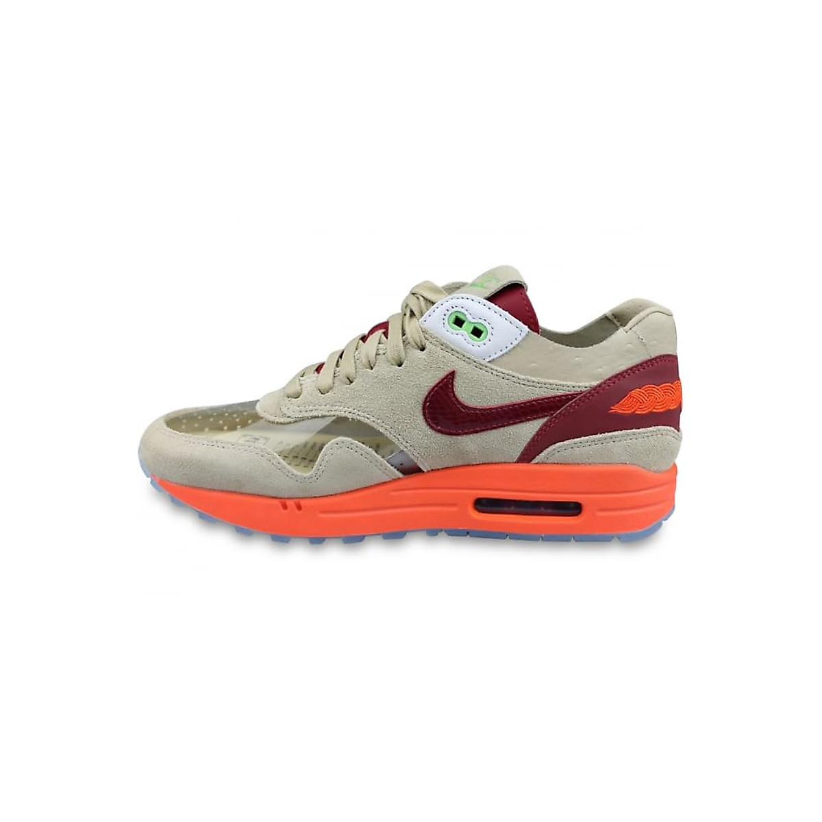 Nike Men's Air Max 1 Running Shoe, Net/Deep Red-orange Blaze, 8