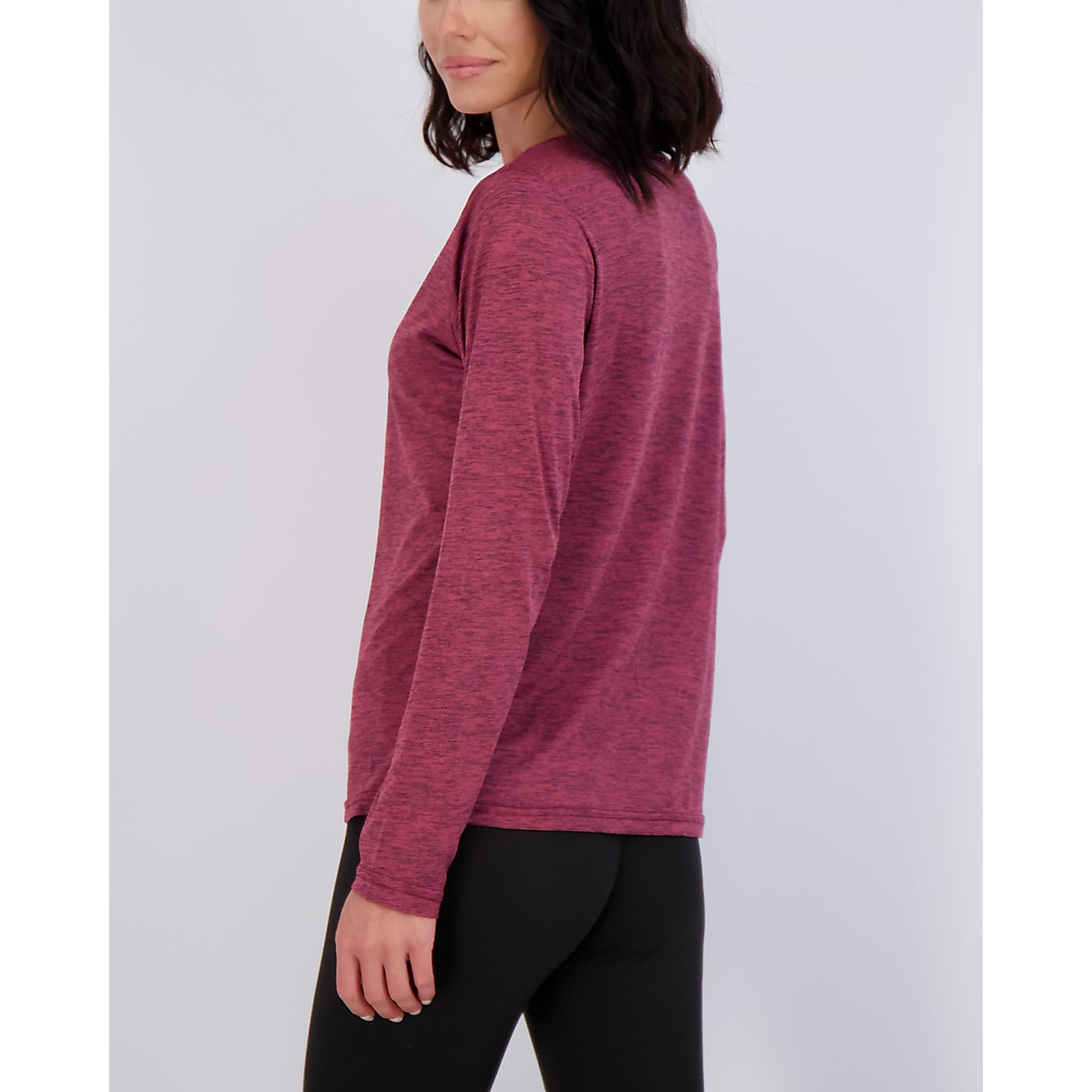 Real Essentials Womens Quick Dry Fit Tech Stretch Long Sleeve Athletic Workout Ladies T-Shirt Tee Top Running UPF Sun Rash Guard Swim Gym Active Wear Crew Exercise Yoga Exercise, Set 7, S, Pack of 4