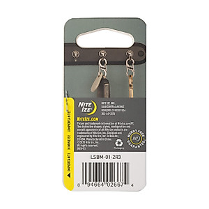 Nite Ize S-Biner MicroLock Stainless Steel - S-Biner with Locking Dual Sided Gates - Keep Keys Secure with Carabiner Key Holder - Black (2 Pack)