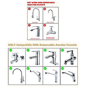 CONOB Extended Faucet Head, C Arm Faucet Aerator, 1080 Degree Rotation, 2 Water Outlet, 55/64” Female Thread, Brushed Brass Design for Bathroom Kitchen Bar Outdoor, Mother's Day Gift (Chrome)