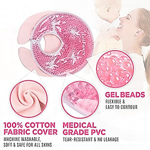 LotFancy Breast Ice Packs, 2 Hot Cold Breast Therapy Packs and 2 Covers, Breastfeeding Essentials, Gel Nursing Pad for Engorgement, Plugged Ducts, Mastitis, Warm Compress for Pumping
