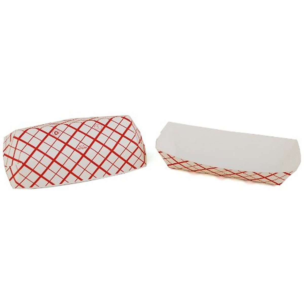 Southern Champion Tray 07091 Paperboard Red Check Hot Dog Tray, 7" Length x 2-3/4" Width x 1-1/2" Height (Case of 1000),WHITE