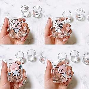 Kakao Soju Glass, Kakao Shot Glass, Soju Shot Glasses korean, Soju Glasses Set of 4 (2oz/60ml)