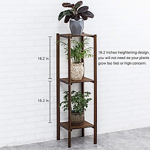COPREE Bamboo Utility 3 Tier Plant Stand Rack Multiple Flower Pot Holder Shelf Indoor Outdoor Planter Display shelving unit for Patio Garden