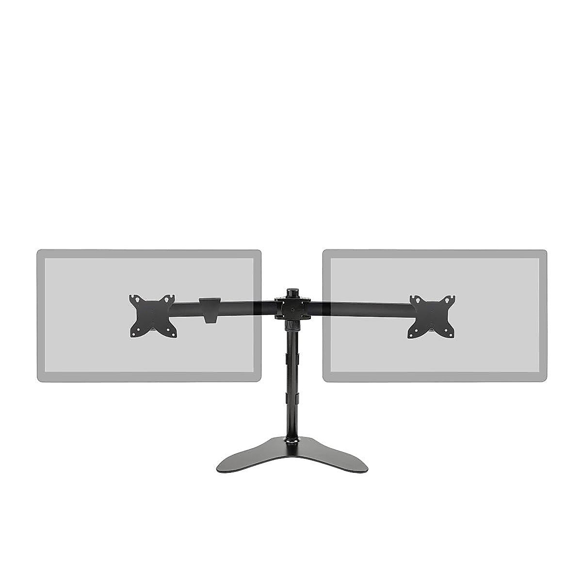 Monoprice Dual Monitor Free Standing Adjustable Desk Mount - for Monitors 15~30in, Up to 100 x 100 VESA, Black