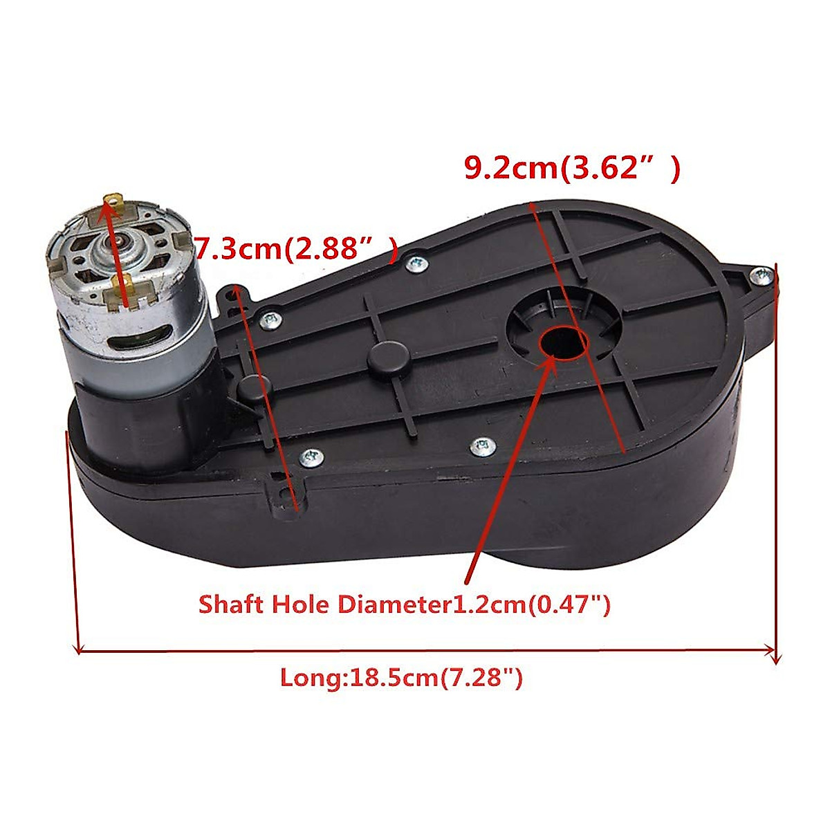 weelye 12V550 40000RPM Gearbox with High Torque 12V DC Motor for Kids Ride on Car SUV Parts, Electric Motor with Gear Box High Speed RS550 DC Motor Match Children Ride on Toys Accessories