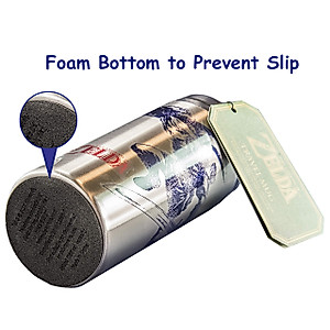 Paladone The Legend of Zelda Metal Tumbler, Double-Walled Stainless Steel Travel Mug, Gifts for Legend of Zelda Gamers