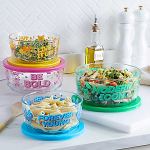 Pyrex Glass 8-piece Decorated Food Storage Set