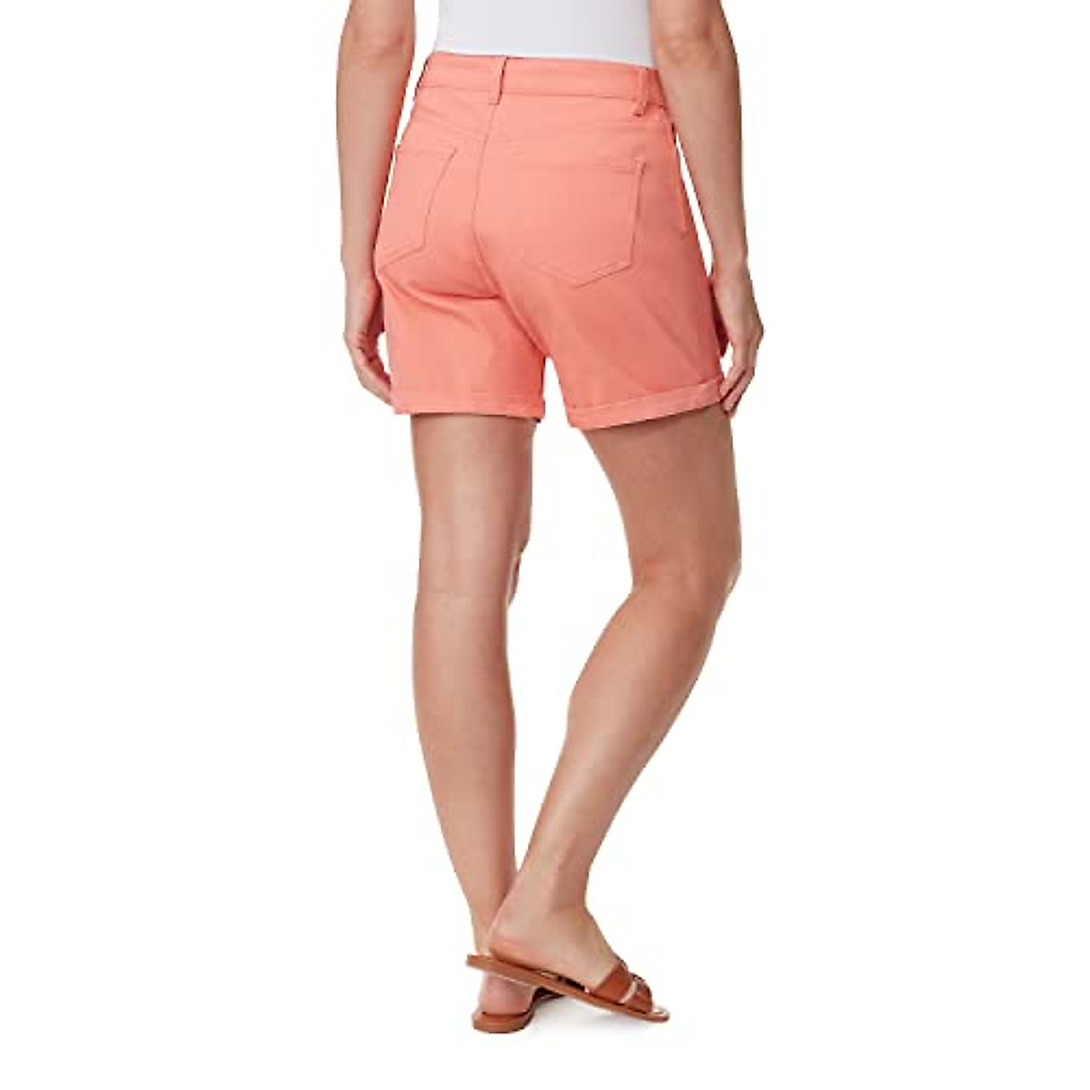 Gloria Vanderbilt Women's Amanda Basic Jean Short, Peach Orchard, 18