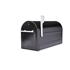 Architectural Mailboxes 7900-7B-SR-10 Boulder Postmount Mailbox, Large, Black