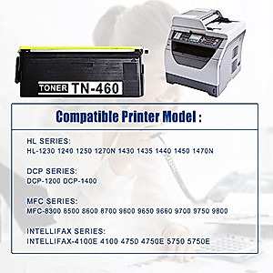 RUYY (Black,1 Pack) TN-460 Compatible TN460 Toner Cartridge Replacement for Brother DCP-1200 1400 HL-1270N 1435 1470N MFC-9700 P2500 IntelliFax-4100e 4750 5750e Toner Printer Sold by RadinkShop