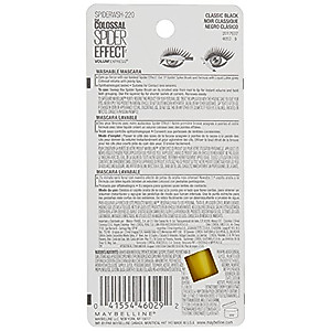 Maybelline New York Volum' Express The Colossal Spider Effect Washable Mascara, Classic Black, 0.33 fl. oz.
