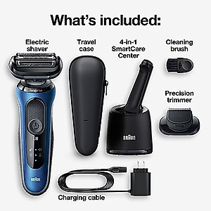 Braun Electric Razor for Men, Series 6 6072cc SensoFlex Electric Foil Shaver with Precision Beard Trimmer, Rechargeable, Wet & Dry with 4in1 SmartCare Center and Travel Case