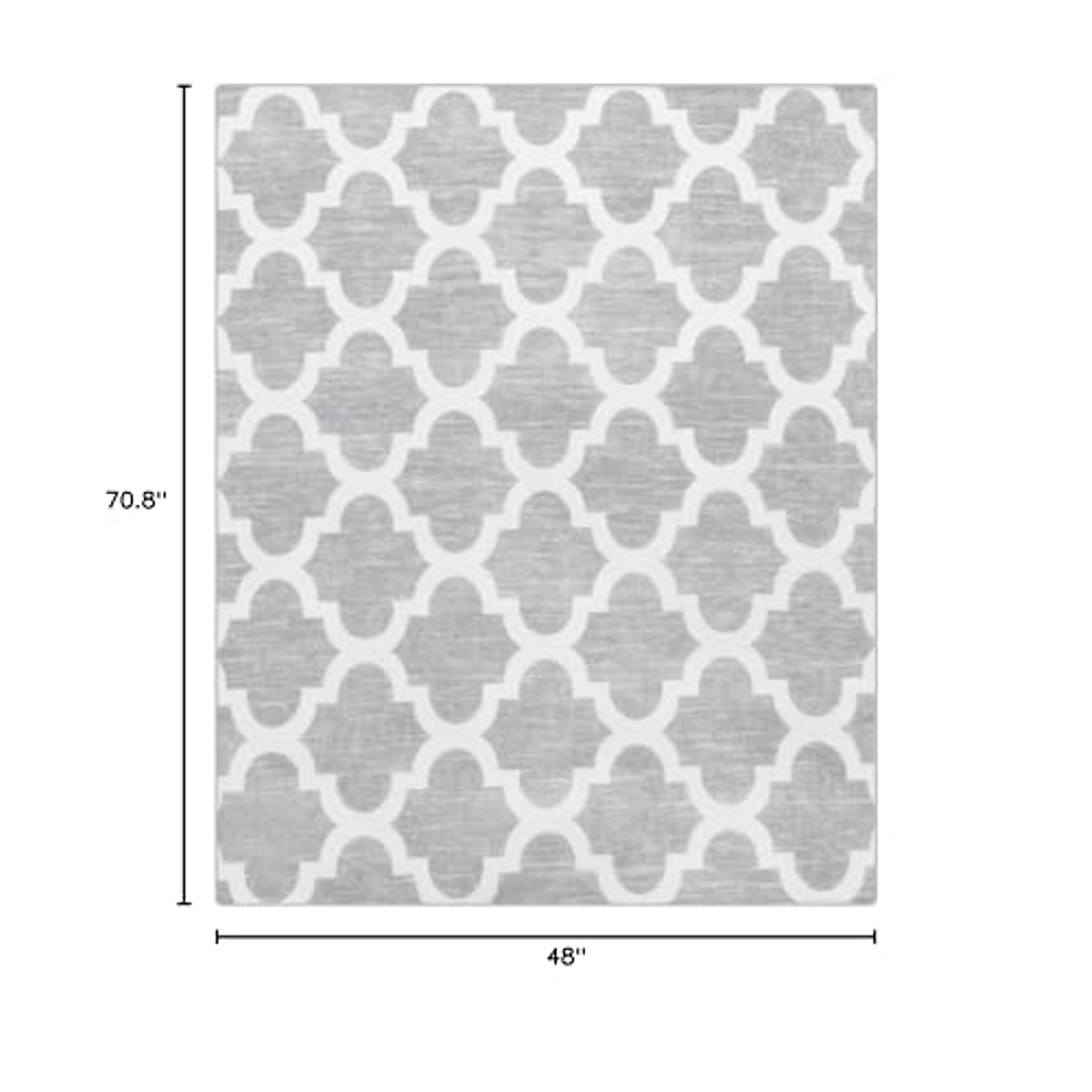 Jelymark Shag Moroccan Area Rug for Living Room, 4x6 Feet Modern Geometric Rug, Fluffy Distressed Faux Wool Floor Carpet, Memory Foam Rug for Bedroom Nursery Kids Room Home Decor, Light Grey/White