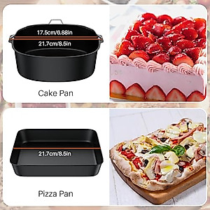 FUNYKICH 8inch Square Air Fryer Accessories, 10PCS XL Air Fryers Accessory Set Fit for 4.5-6.8QT COSORI Ninja Philips Gowise Gourmia Chefman and Other Square Air Fryer, BPA Free, Dishwasher Safe