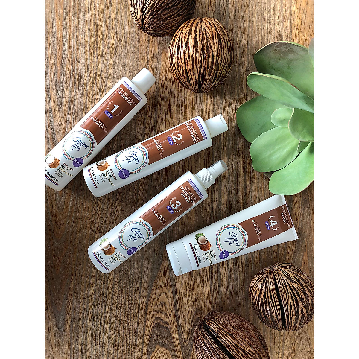 Carson Life Nourishing Conditioner for Dry or Damaged Hair - (2 Pack) Repair Conditioner for Color Treated Hair - Sulfate and Paraben Free - Coconut, Olive and Amla Oils, Shea Butter (2 Pack)