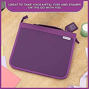 Metal Die & Stamp Storage Folder Large - Holds Panels 8.5 x 11 inches - Includes Zip Closure Perfect for Crafting on The Go by Crafter’s Companion