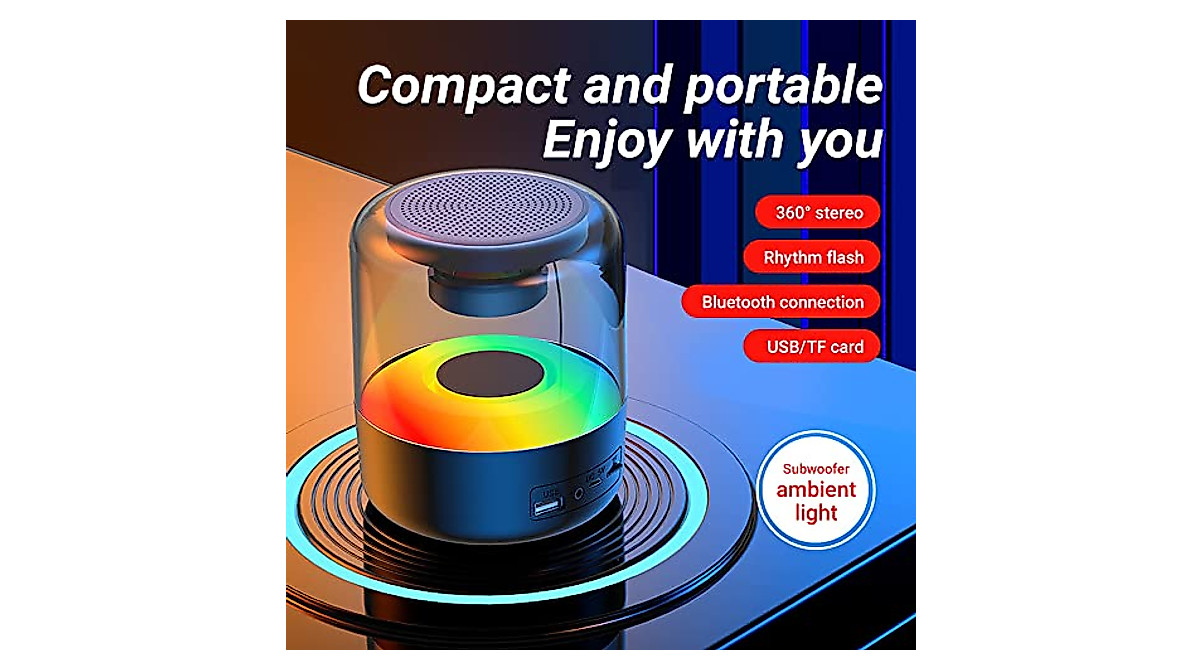 EVA Sing Portable Bluetooth Speaker: LED Lights & TWS Sound
