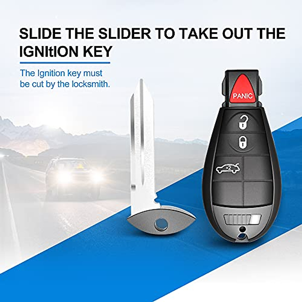 KRSCT Smart 4-Buttons Key fob Fit for Chrysler 300 / Dodge Entry Remote Durango, Challenger, Journey, Charger, Grand Caravan/FCC ID:M3N5WY783X