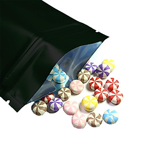 QQ Studio 100 Multiple Size & Matte Colored Flat Zip Lock Bags (MED ~ 4.7"x7.1", Matte Black)