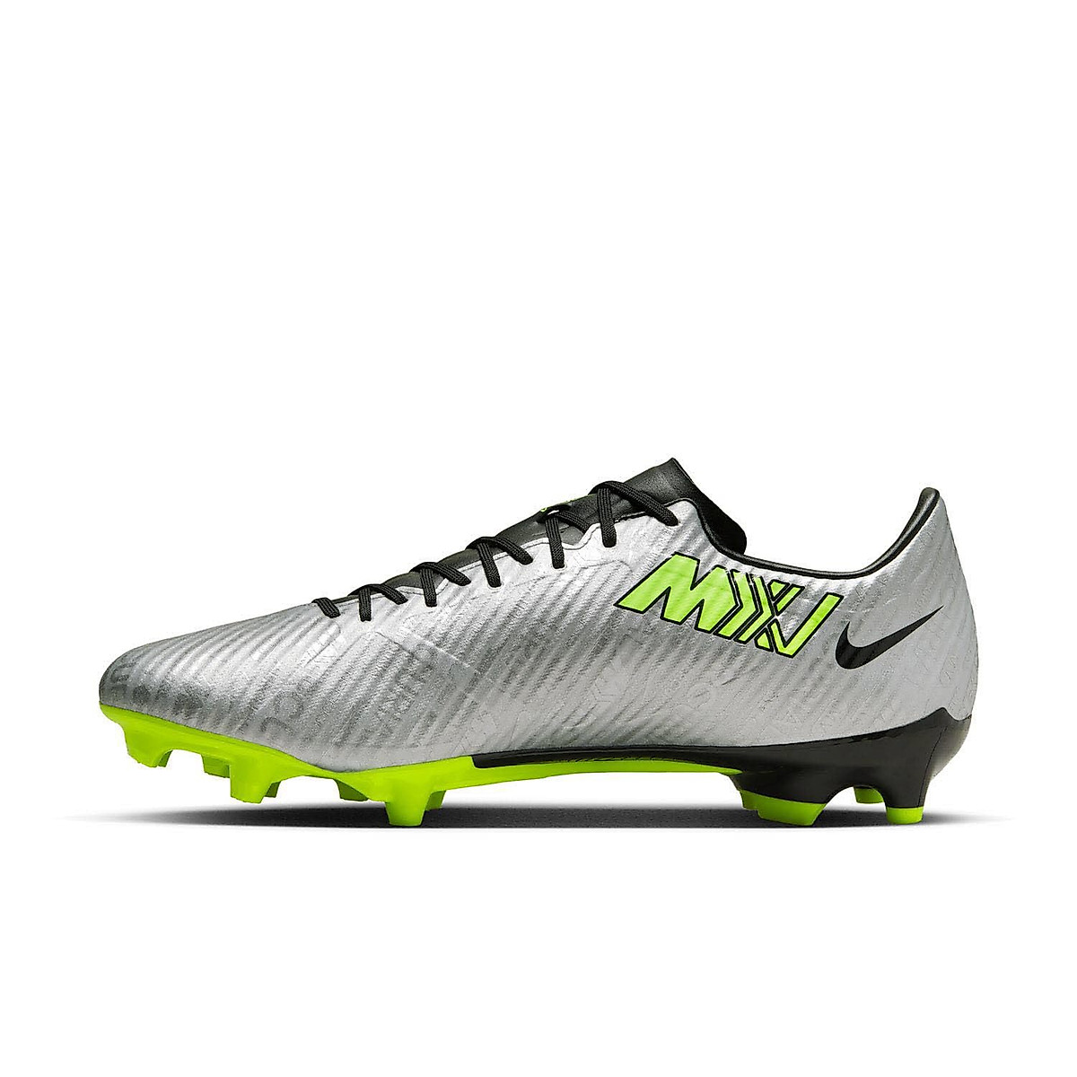 Nike Zoom Vapor 15 Academy XXV FG/MG FB8399 Mens Football Boots (UK 10 US 11 EU 45, Metallic Silver Volt Black 060)