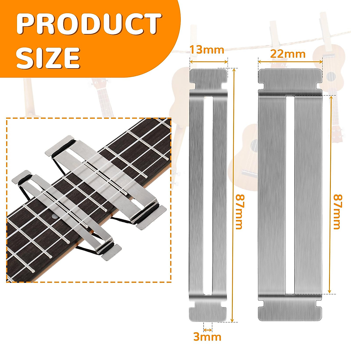 Boao 3 Sets Guitar Fret Protector Fingerboard Guards Stainless Steel Fretboard Protector Bass Guitar Fret Guards for Dressing and Polishing Frets Guitar Tool Luthier Tool Fret Polishing Kit
