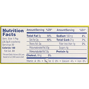 Lance Toasty Crackers, Real Peanut Butter, 51.5 Ounce (Pack of 40)