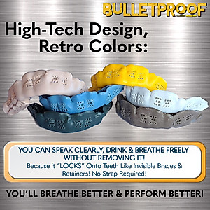 Bulletproof: World’s Thinnest Most Breathable Mouthguard is 3X Stronger. MMA 7v7 & Flag Football Lacrosse Basketball Hockey BJJ Boxing Sports Mouth Guard Grinding Teeth. Men Women Adult Youth Braces