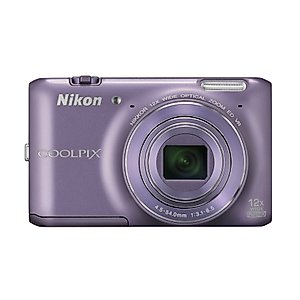 Nikon COOLPIX S6400 16 MP Digital Camera with 12x Optical Zoom and 3-inch LCD (Purple)