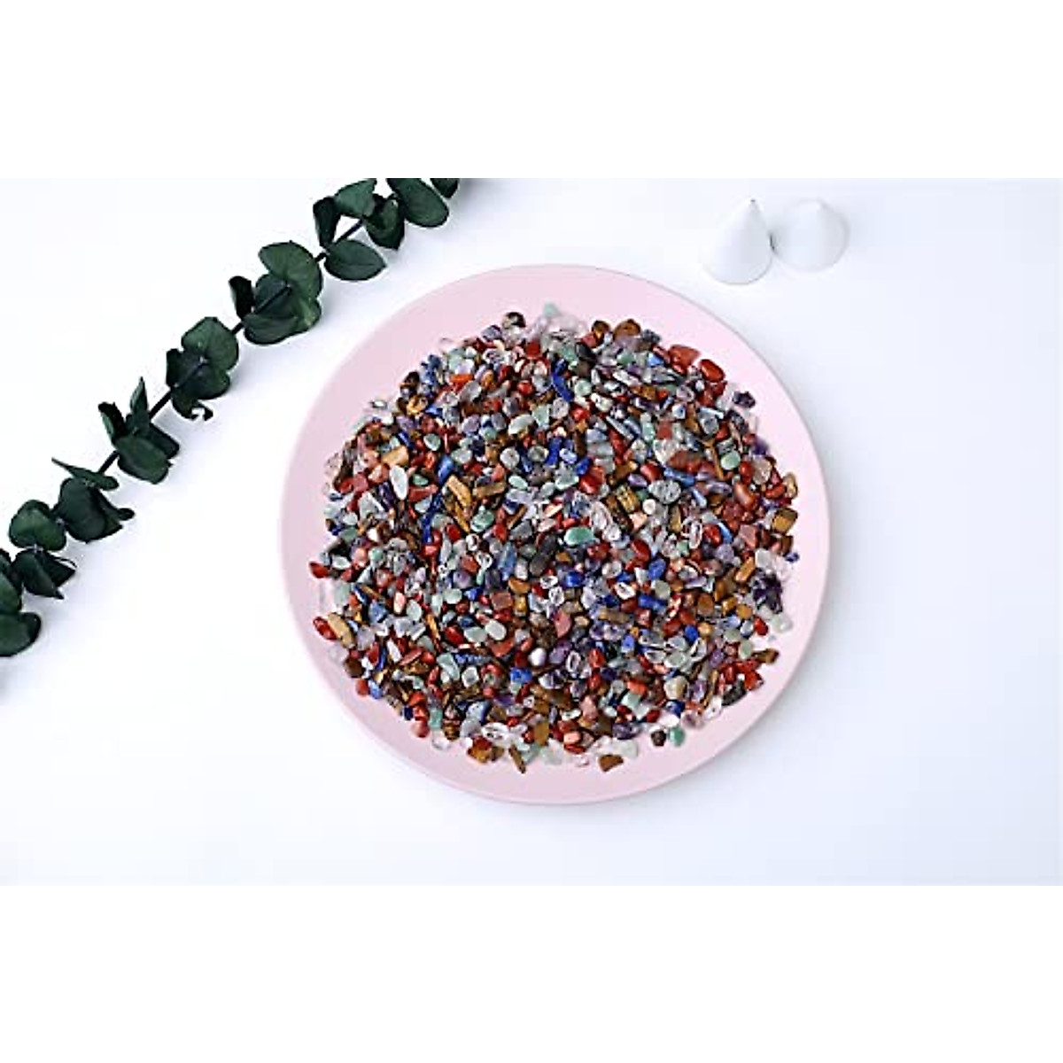 MAIBAOTA Natural 7 Chakra Crystal Quartz Rocks Chips Vase Filler Rocks for Succulent Plant Small Fish Tank Aquarium Gravel Decorative Pebbles Stones(200 gram)